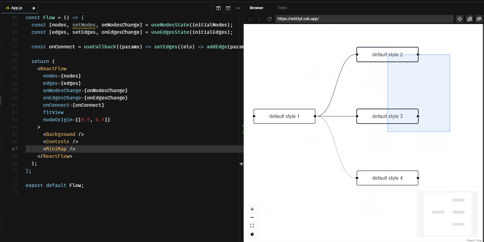 Problem With Customizing Multiple Selection Of Nodes And Conncetion · Issue 2552 · Xyflow