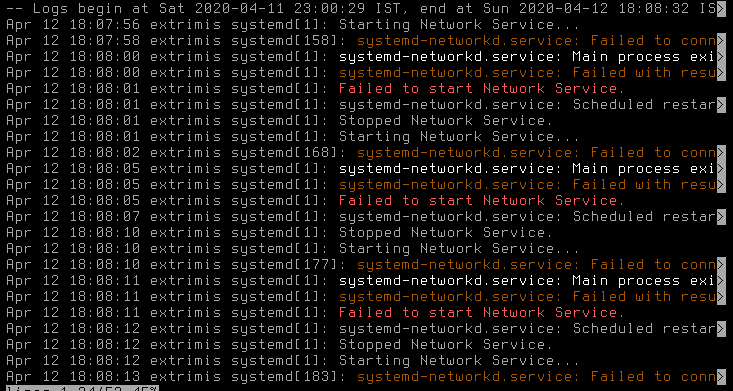 systemd-networkd Failed to start network service · Issue #15410 · systemd/systemd · GitHub