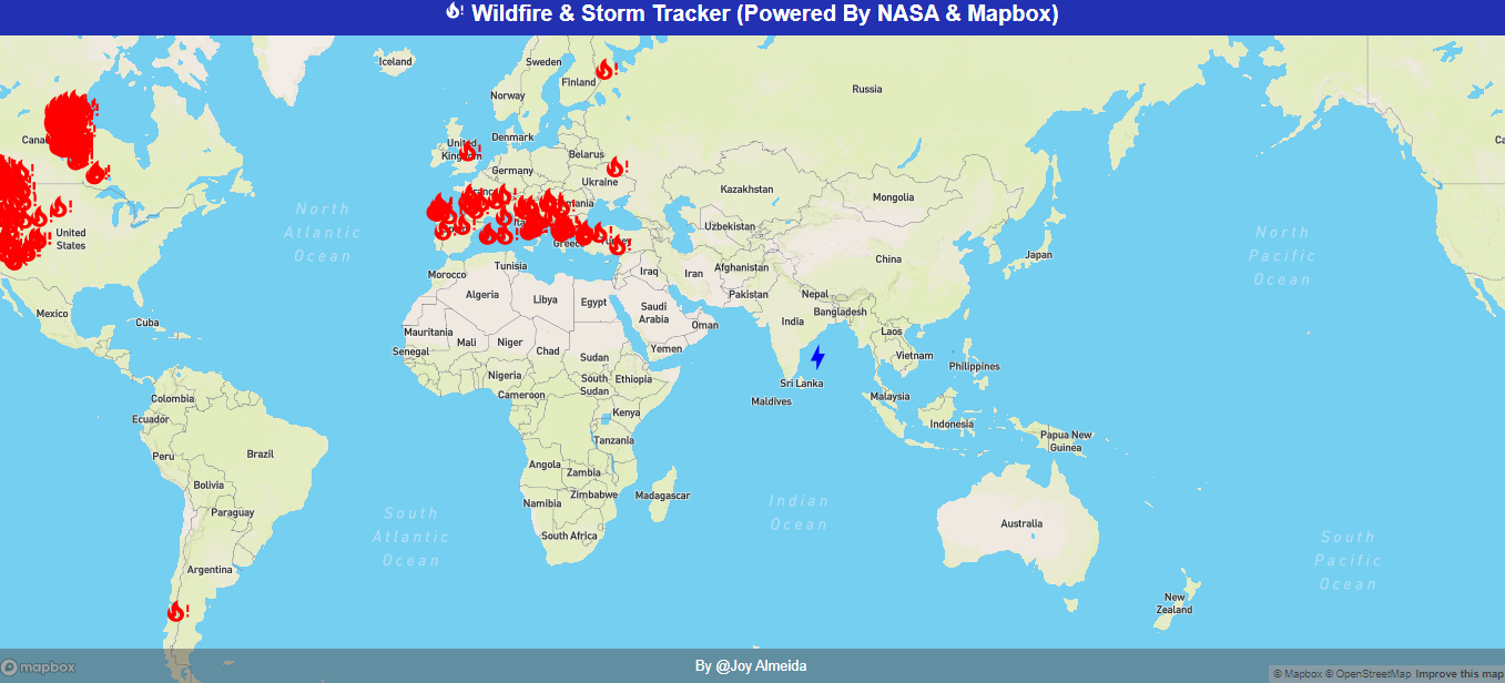 GitHub - J0SAL/wildfire-storm-tracker-maps: React App Powered by Nasa ...