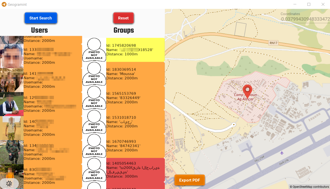 GitHub - Alb-310/Geogramint: An OSINT Geolocalization tool for Telegram that find nearby users ...