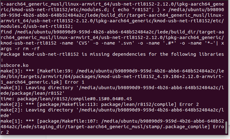 rtl8152 usb网卡编译缺少usbcore.ko问题 · Issue #3511 · coolsnowwolf/lede · GitHub
