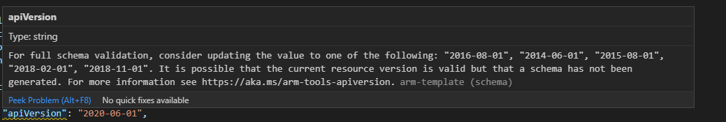 Missing schema for Microsoft.Web/sites with API version 2020-06-01 or ...