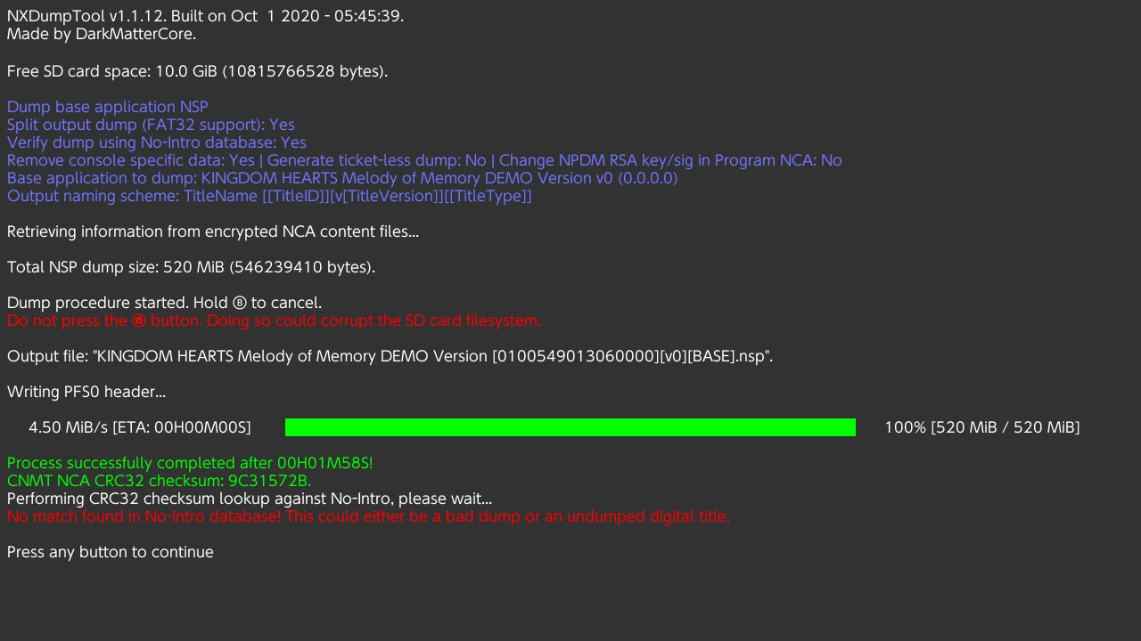 Failing when dumping an installed title on sysnand · Issue #66 ...