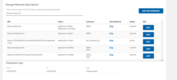 Add a table on Webhooks to surface webhook transactions · Issue #3994 · reapit/foundations · GitHub