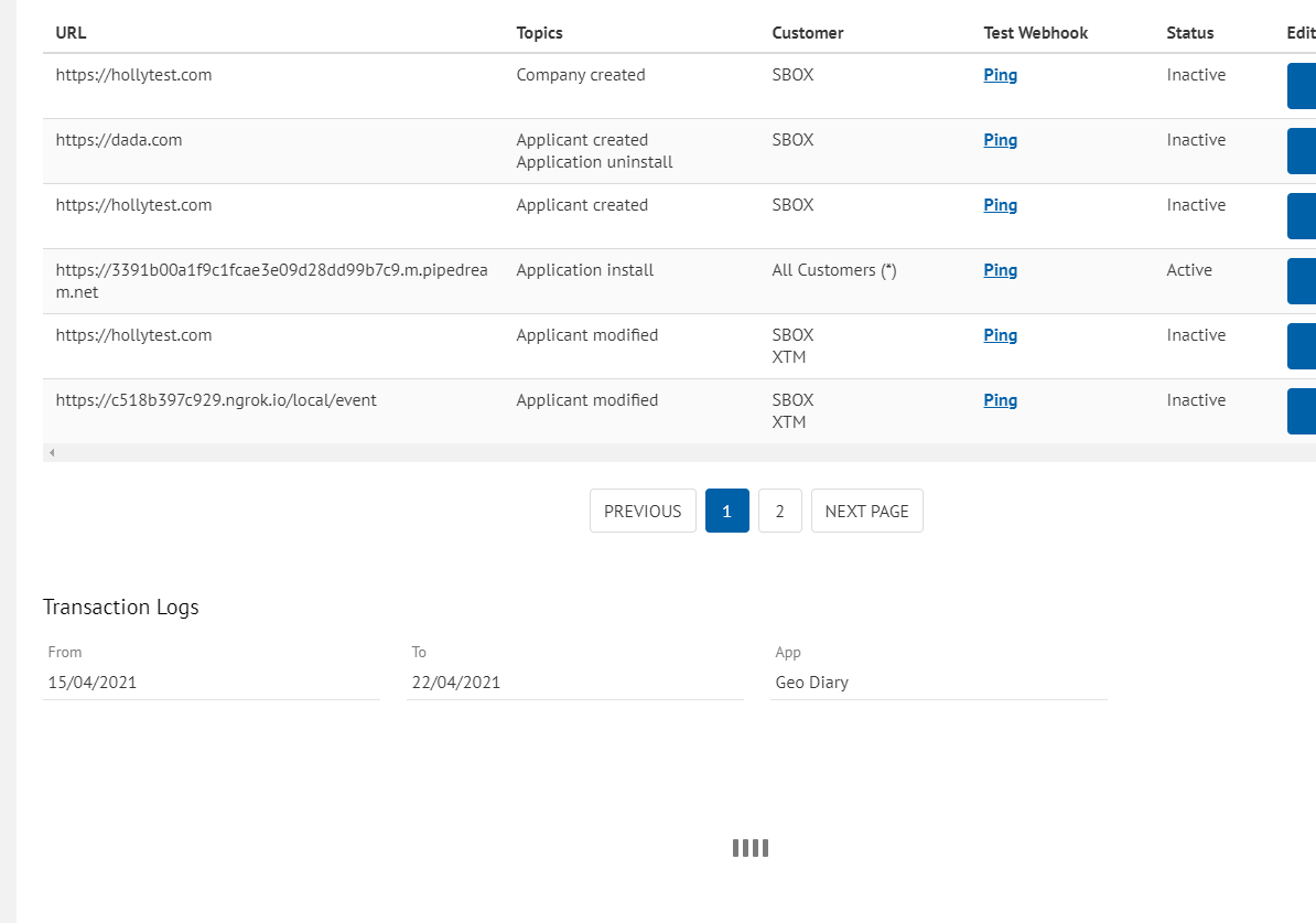 Add a table on Webhooks to surface webhook transactions · Issue #3994 · reapit/foundations · GitHub