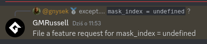 mask_index = undefined, so no collisions are performed (as -1 means ...