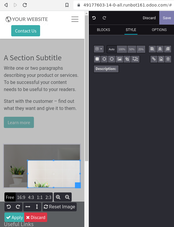 140 150 Webeditor Bizarre Cropbox Behavior In Small Screens · Issue 131500 · Odooodoo 