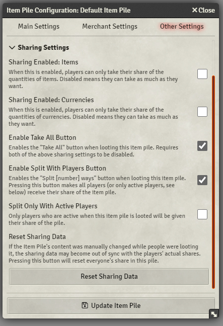 [BUG] - "Split Currency x ways" not working when "Sharing Enabled: Currencies" is disabled ...