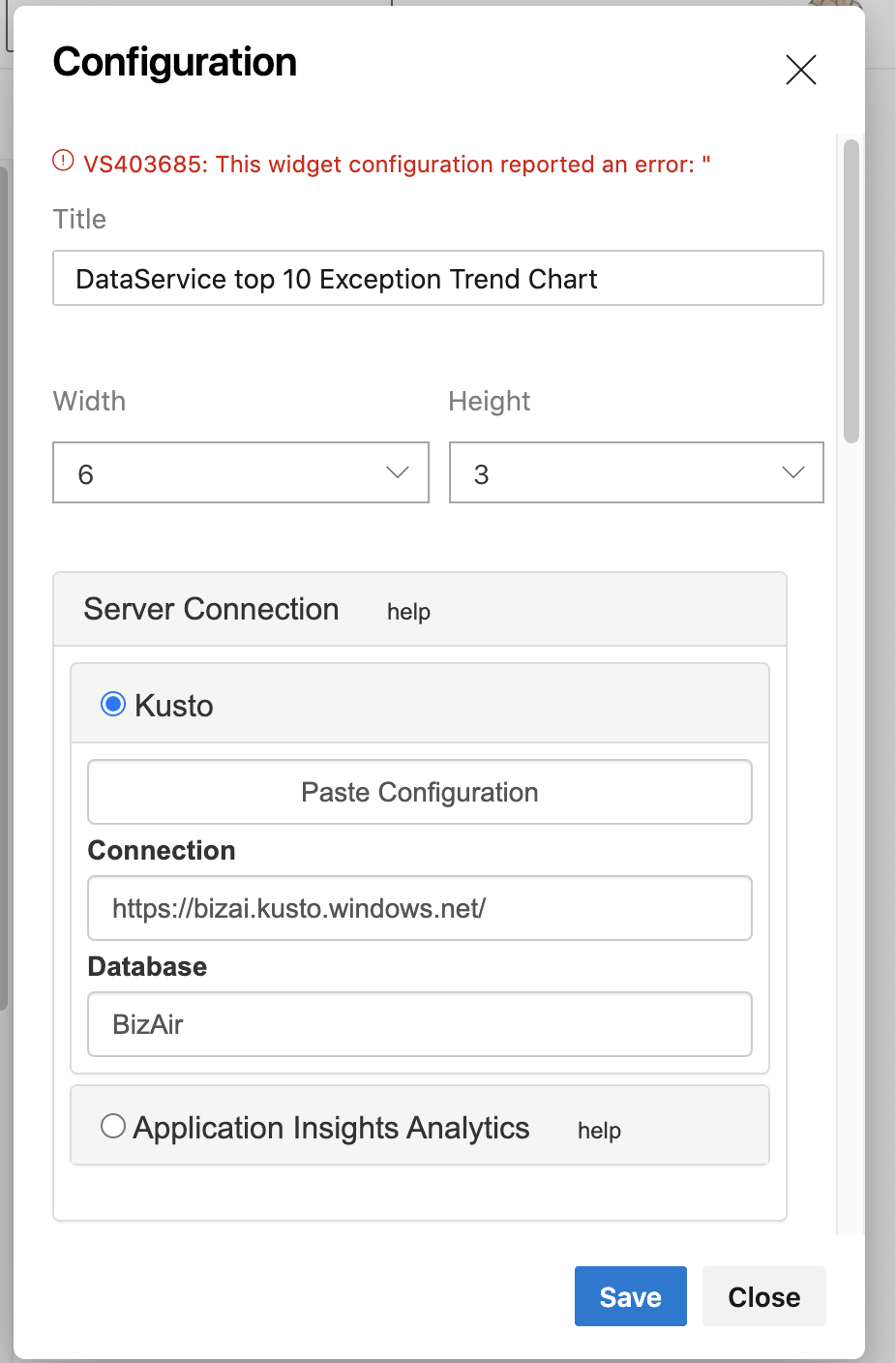 Uncomplete error 'VS403685: This widget configuration reported an error: "' · Issue #193 ...