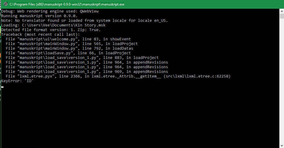File Randomly won't open · Issue #597 · olivierkes/manuskript · GitHub