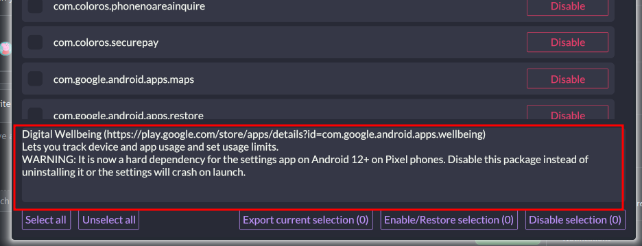 Copy packages name with a click · Issue #492 · 0x192/universal-android-debloater · GitHub