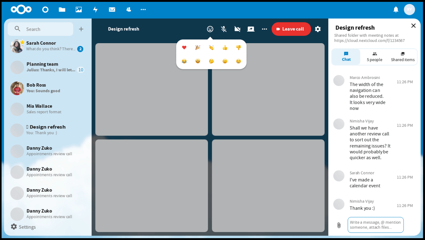 Reactions in video calls · Issue #9249 · nextcloud/spreed · GitHub
