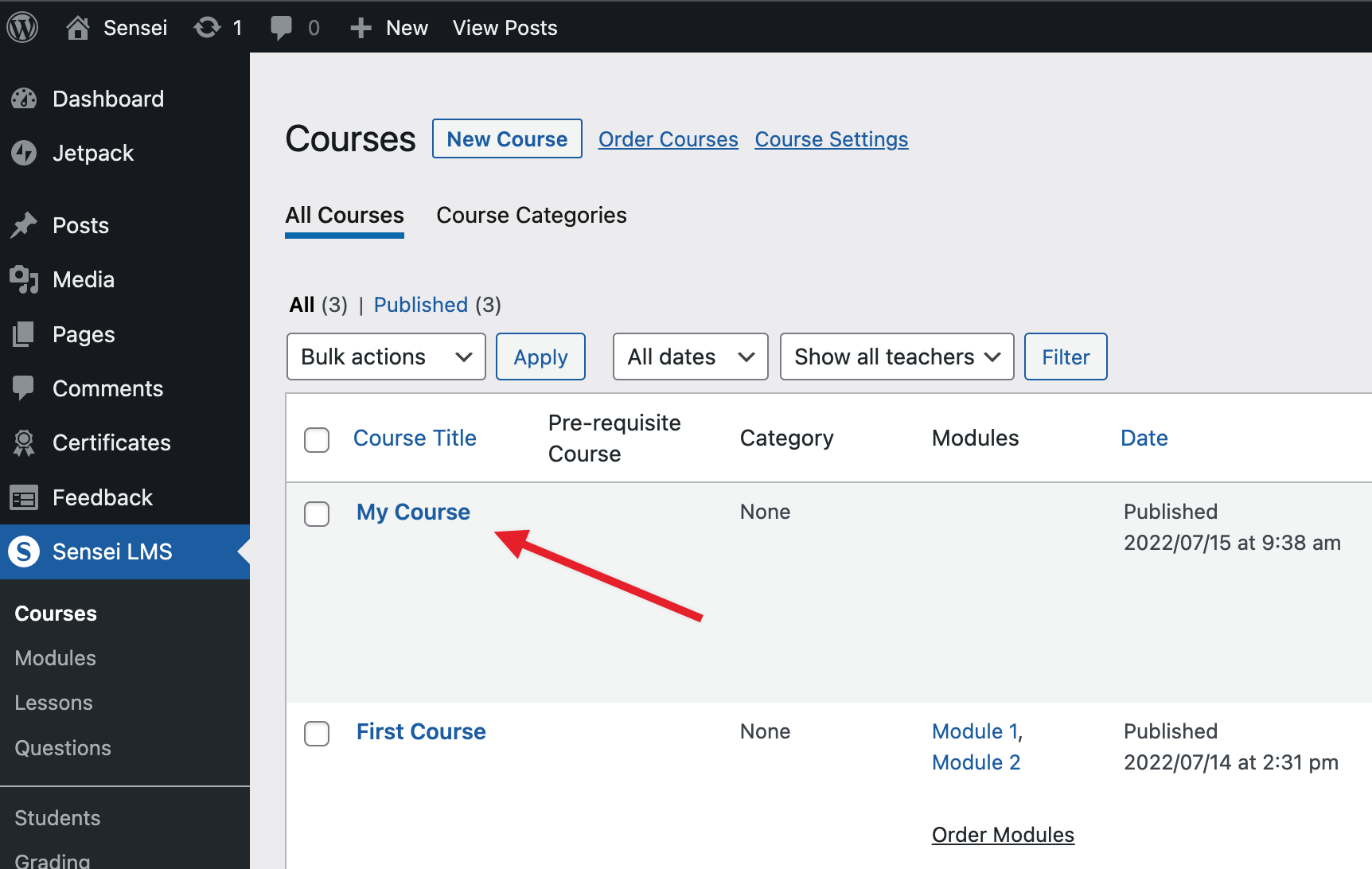 Option to add created lesson from the Course editor · Issue #5360 · Automattic/sensei · GitHub