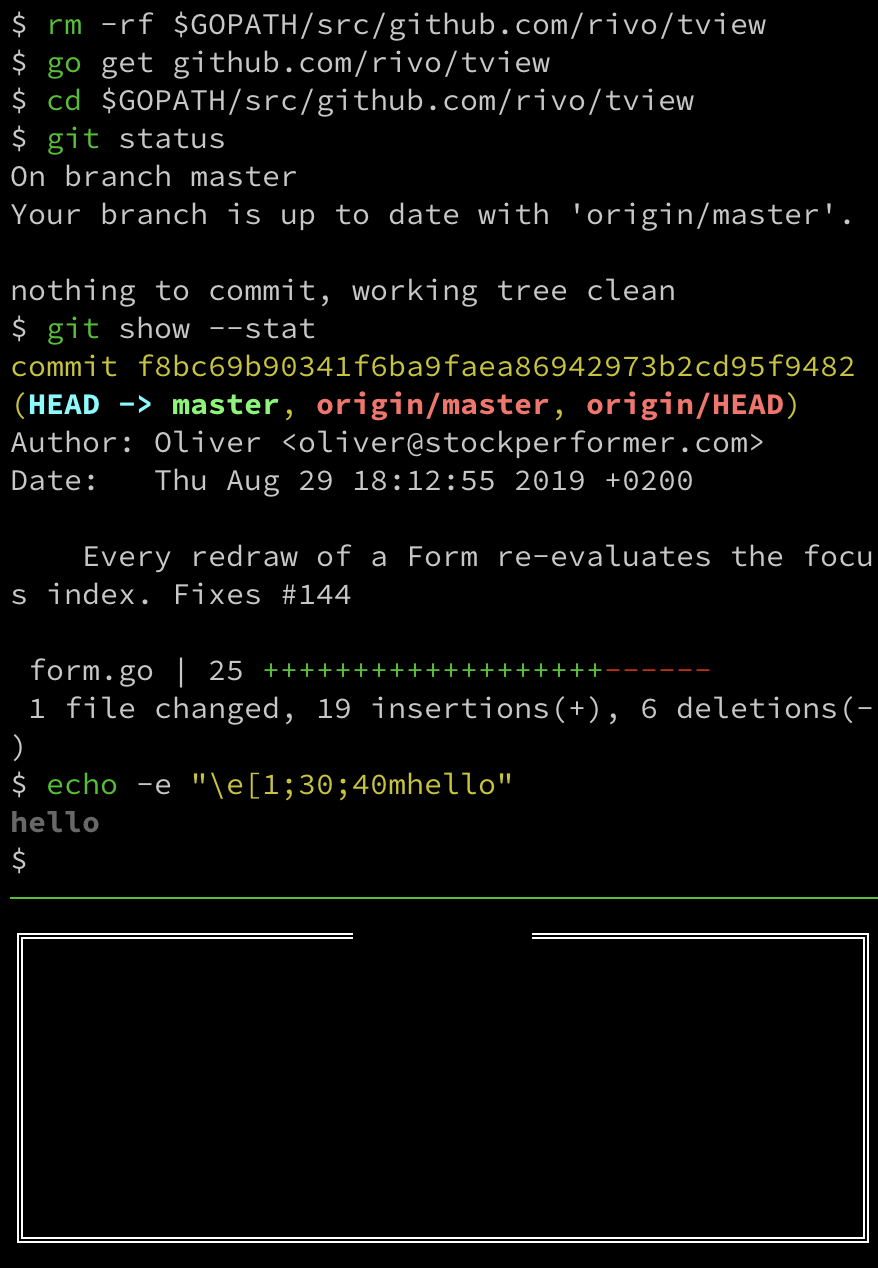 ANSIWriter doesn't support SGR 2;37;0m · Issue #320 · rivo/tview · GitHub