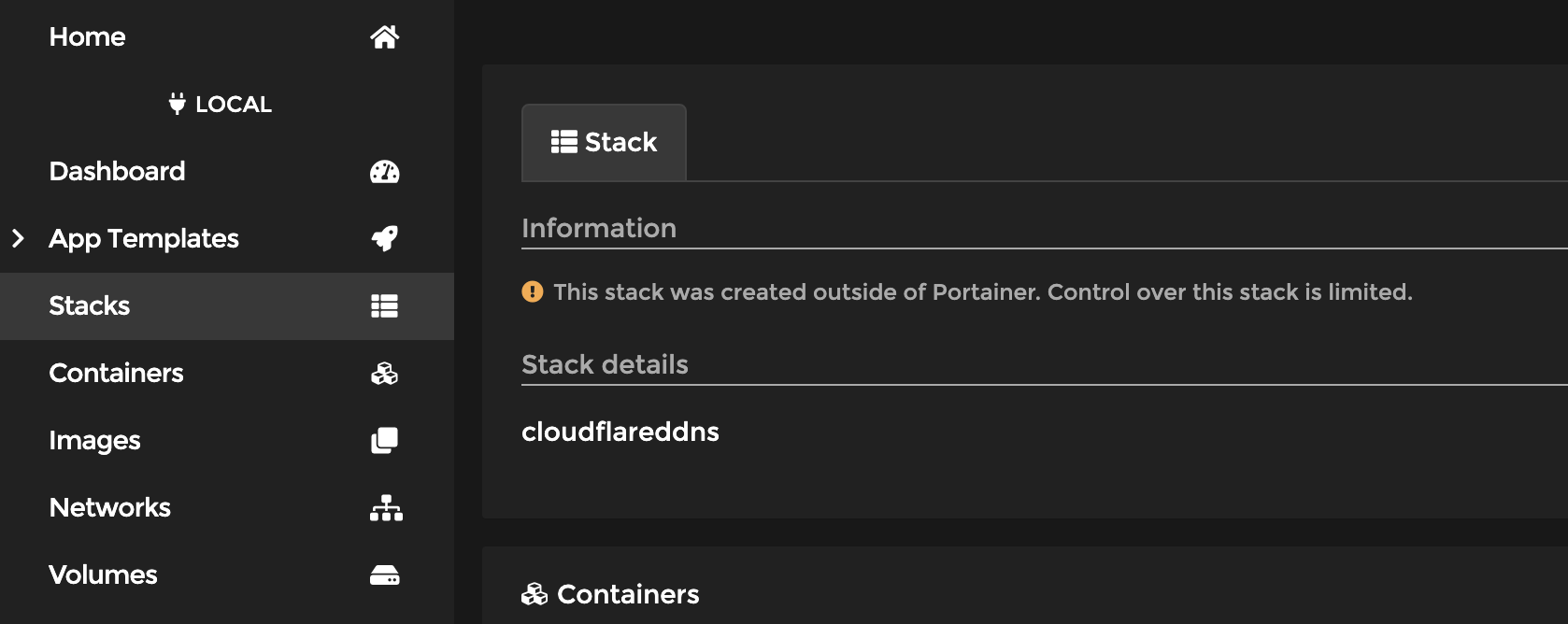 Issue - Migrate Stack Portainer CE to EE Image - This stack was created outside of Portainer ...