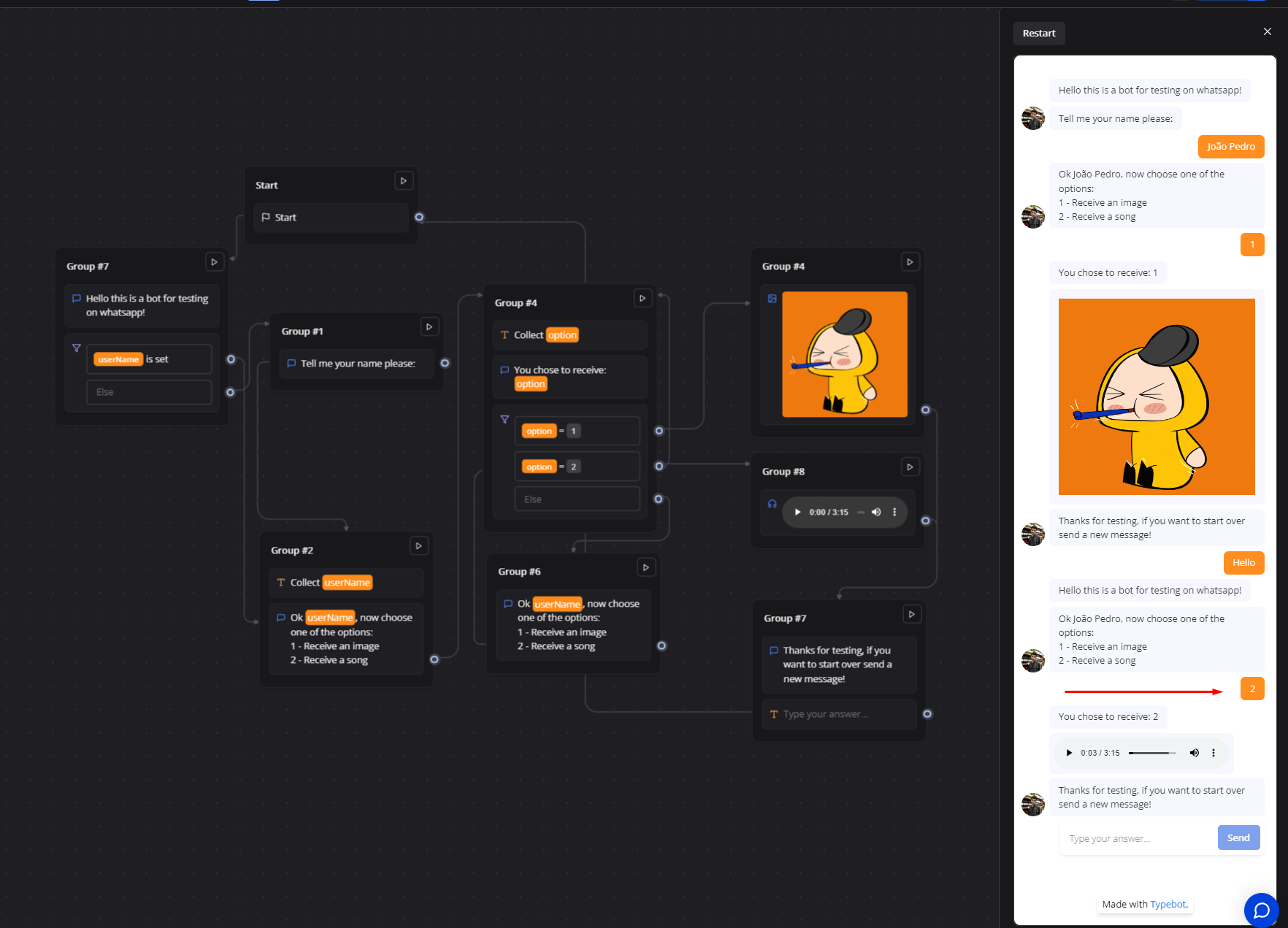 Webhook is not executed by sendMessage API · Issue #206 · baptisteArno/typebot.io · GitHub