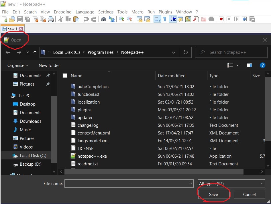 Open File Dialog Has Save Button Instead Of Open Button · Issue 10006 · Notepad Plus Plus