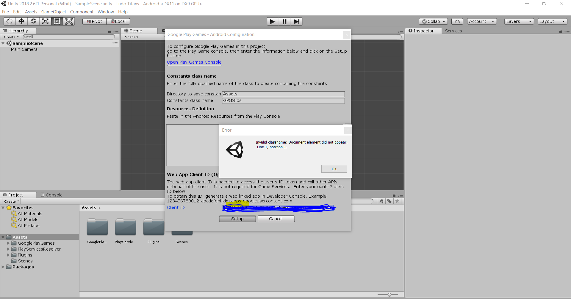 Invalid Classname : Document Element did not appear · Issue #2293 · playgameservices/play-games ...