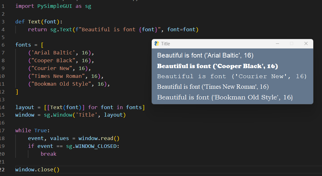 [Question] "font=" Doesn't work, only the text size works · Issue #3803 · PySimpleGUI ...