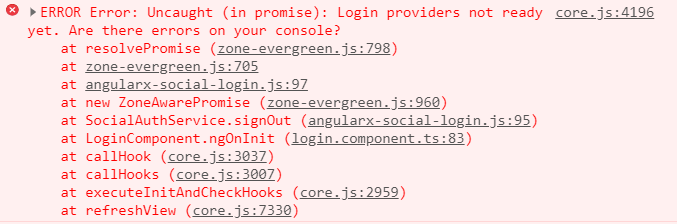 angularx-social-login 3.4.1 with Angular 10: ERROR Error: Uncaught (in promise): Login providers ...