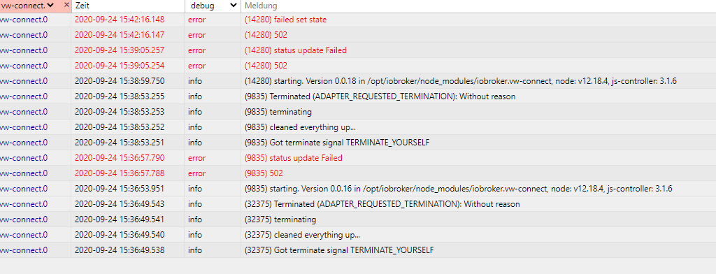 Status update failed · Issue #16 · TA2k/ioBroker.vw-connect · GitHub