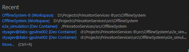 Missing info from the "Recent Workspaces and Folders" section in the taskbar context menu ...