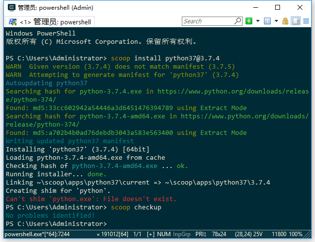Can't shim 'python.exe': File doesn't exist · Issue #652 · neolee/pilot · GitHub