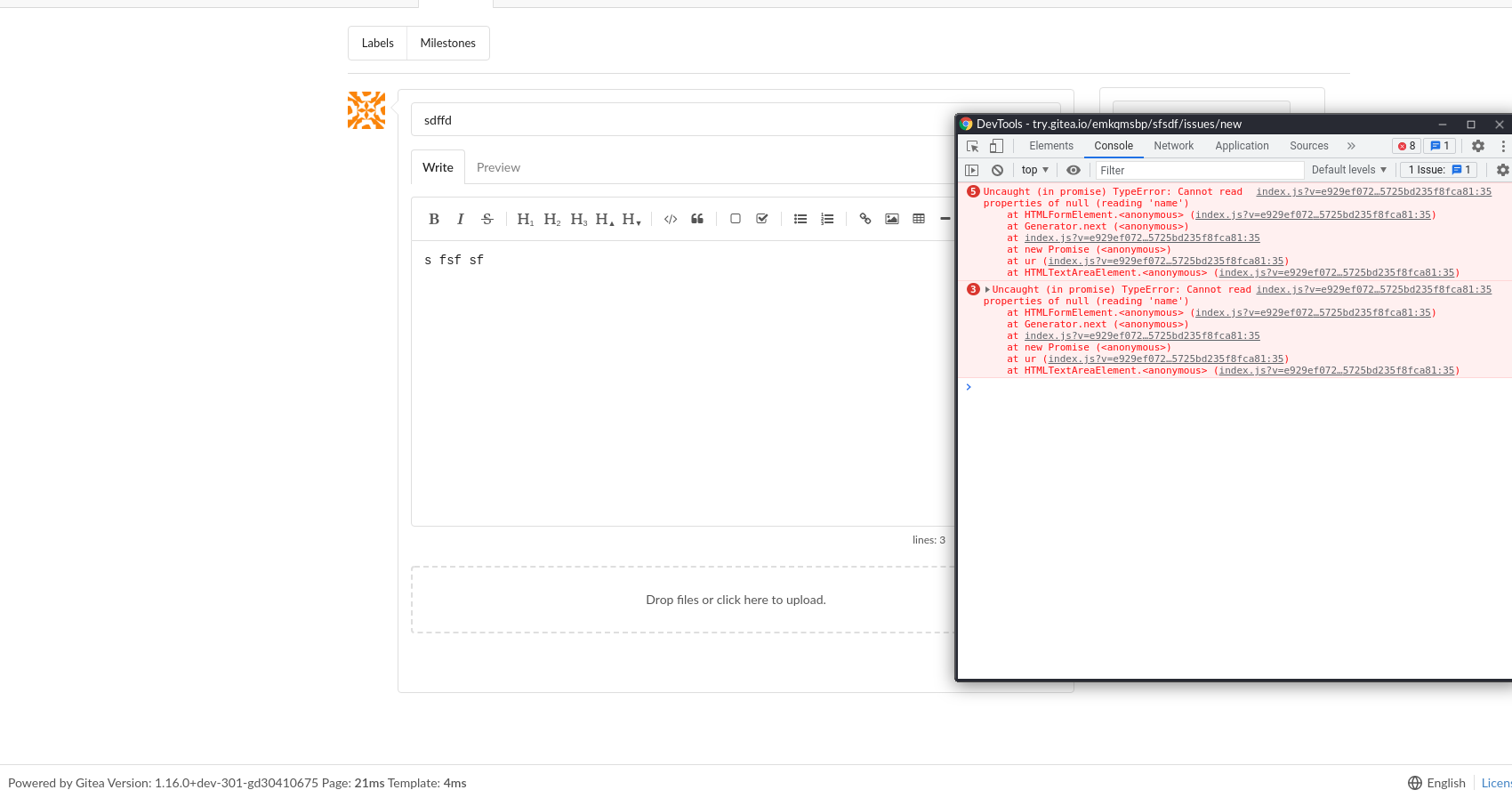 Unable to paste image into editor - JavaScript error in console (Chromium). · Issue #16984 · go ...