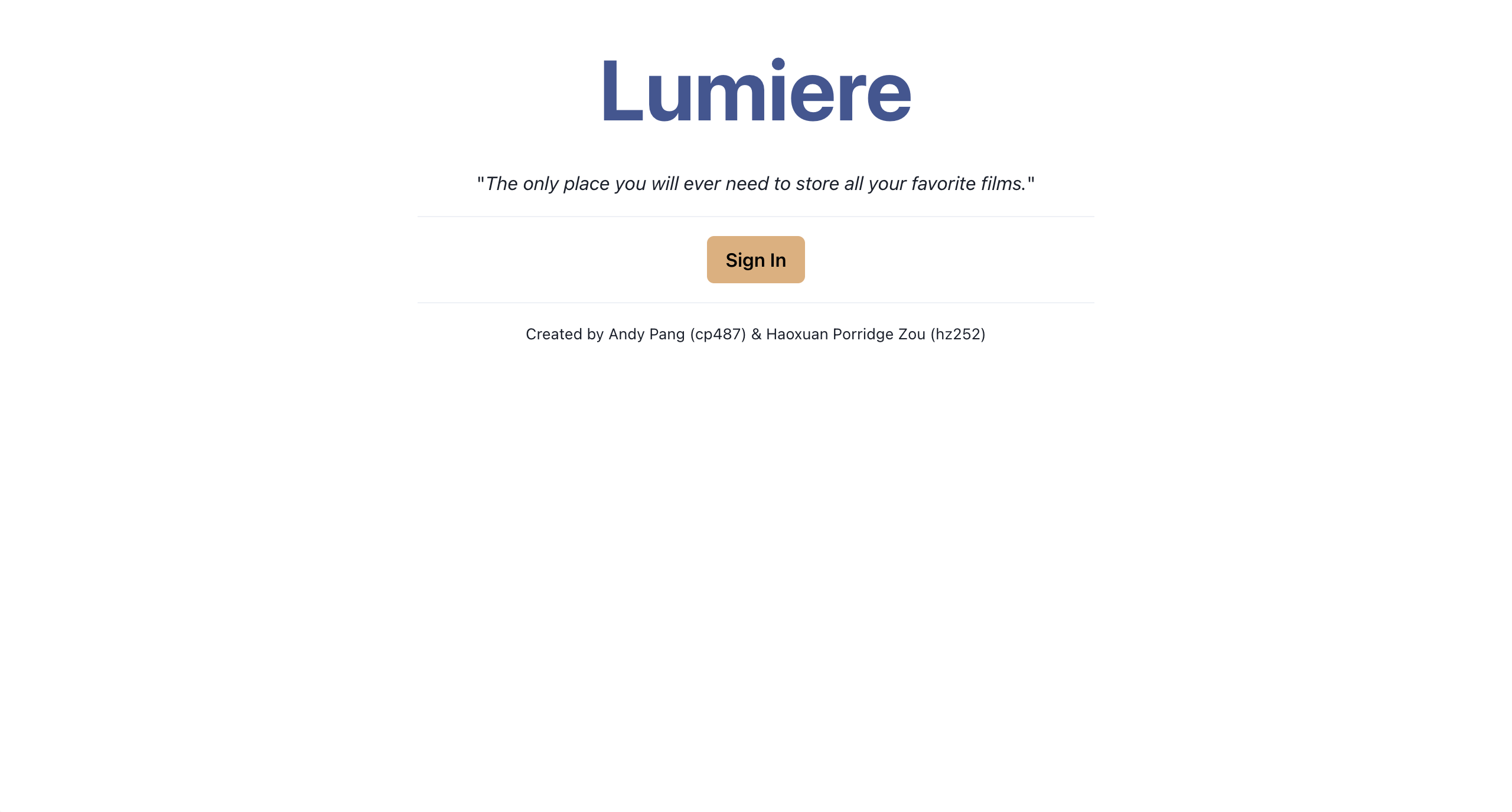 GitHub - andypang1010/Lumiere_Web: A website designed and built by Haoxuan and me as the final ...