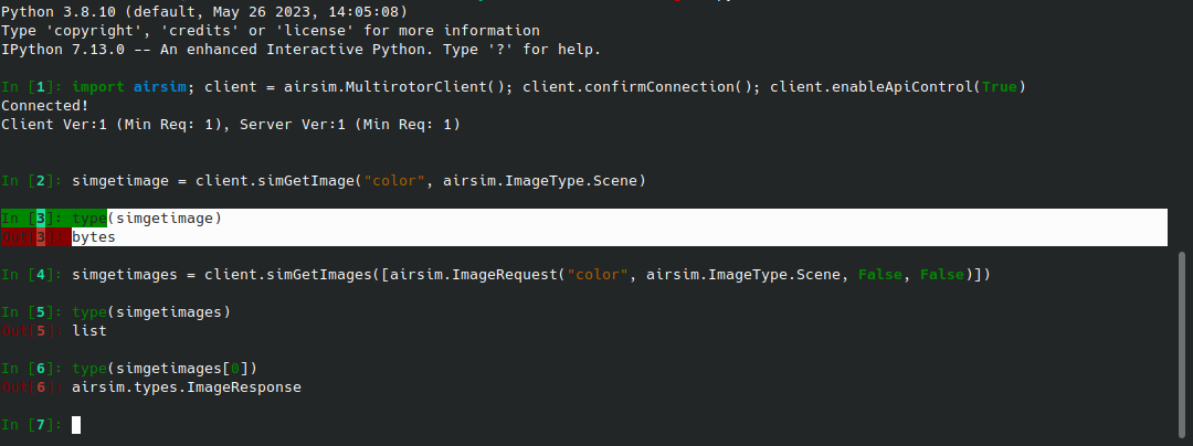 How to get image of type 'ImageResponse' from simGetImage() function, just like simGetImages ...
