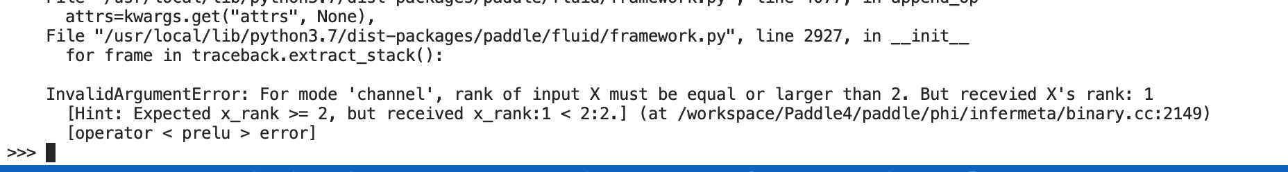 paddle.static.nn.prelu示例代码都跑不通，麻烦修一下 · Issue #50598 · PaddlePaddle/Paddle · GitHub