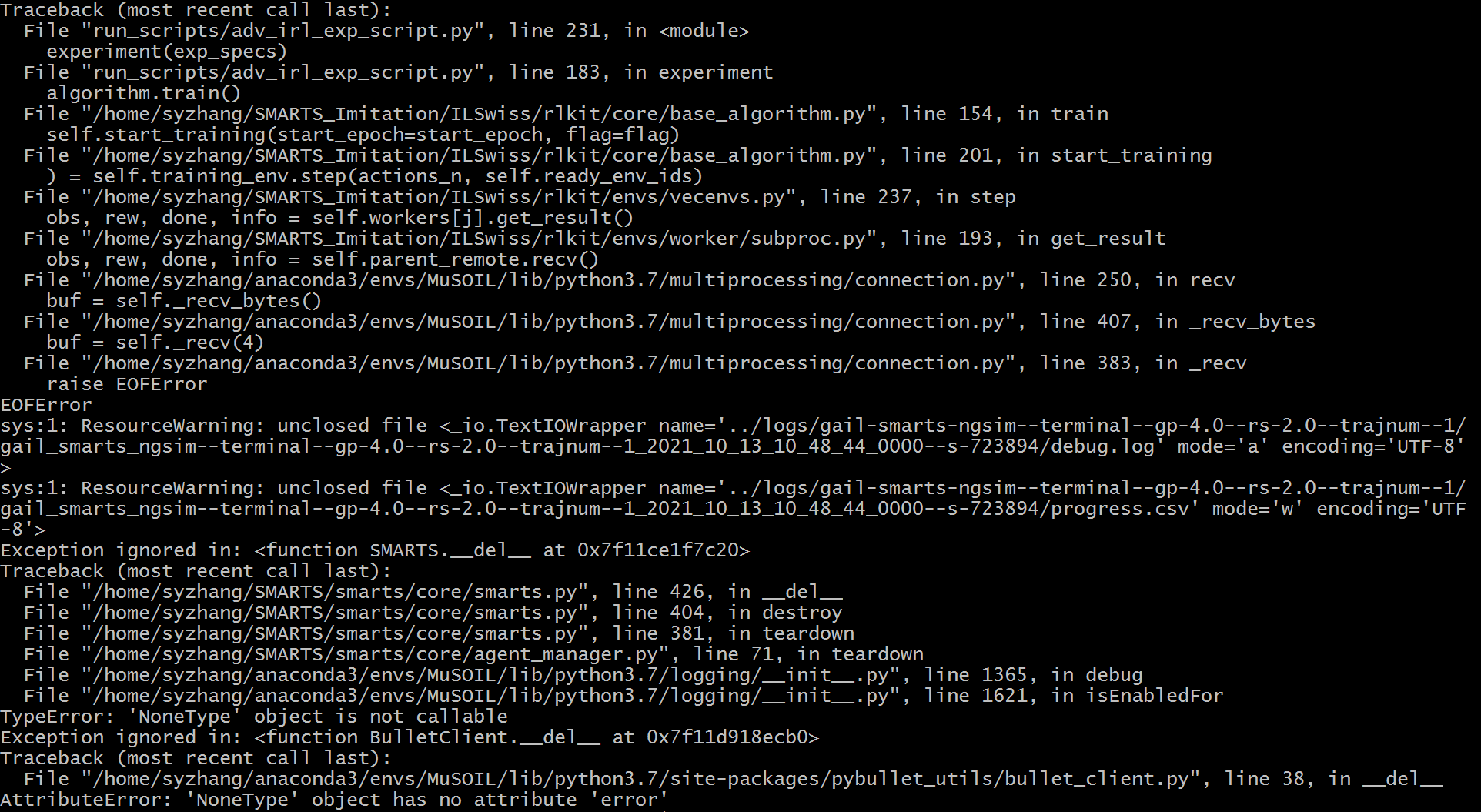 Simulation of multiple NGSIM environments in parallel fails · Issue #1107 · huawei-noah/SMARTS ...