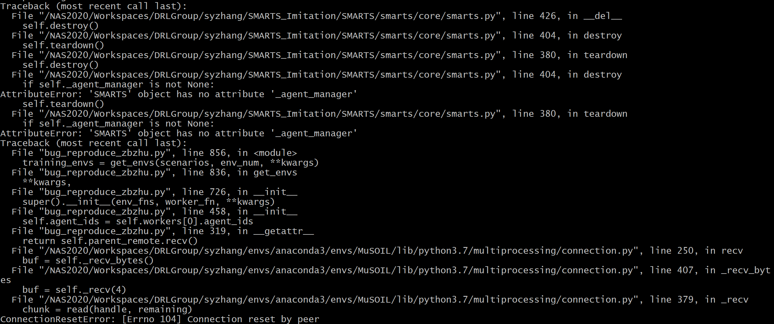 Simulation of multiple NGSIM environments in parallel fails · Issue #1107 · huawei-noah/SMARTS ...