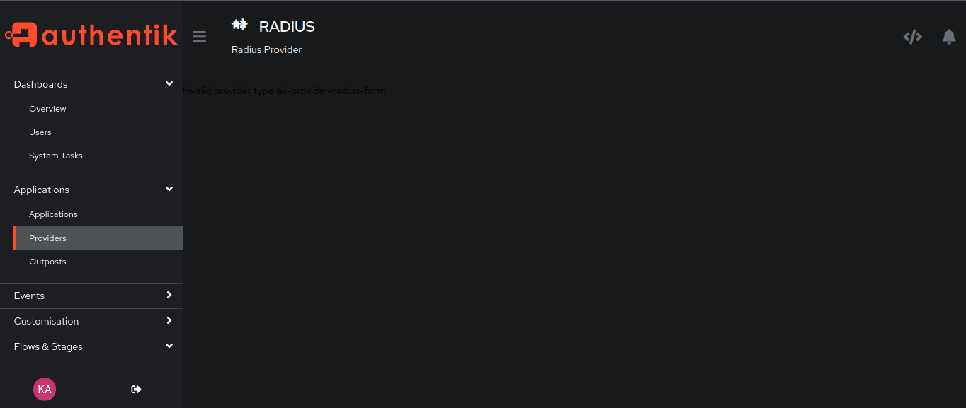 "Invalid provider type ak-provider-radius-form" when creating a RADIUS outpost · Issue #5429 ...