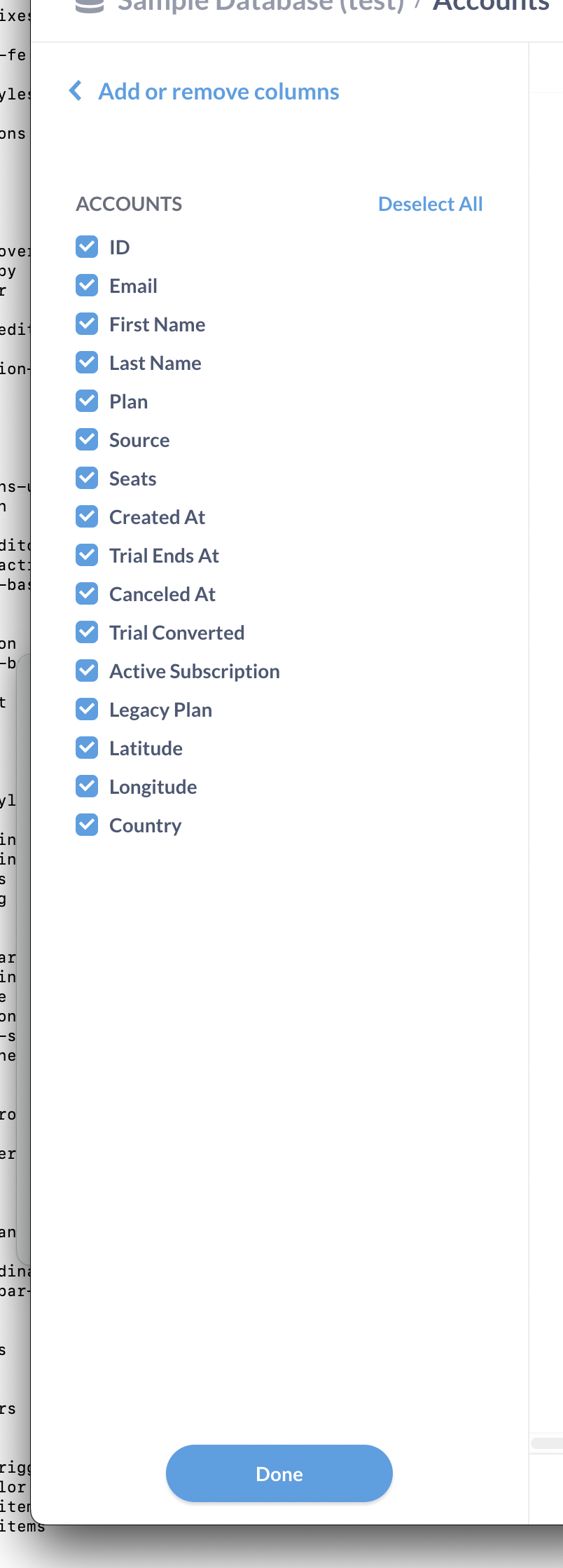 We should use the same order for column add / remove that we do for the table field ordering in ...