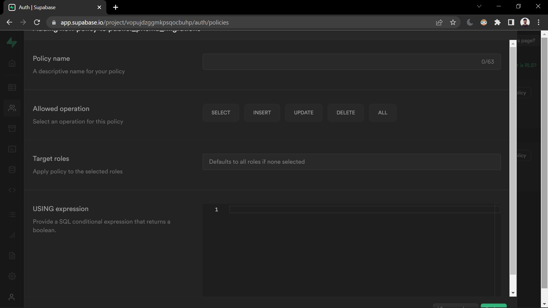Policies Editor Goes Out Of The Screen · Issue 6954 · Supabase Supabase · Github