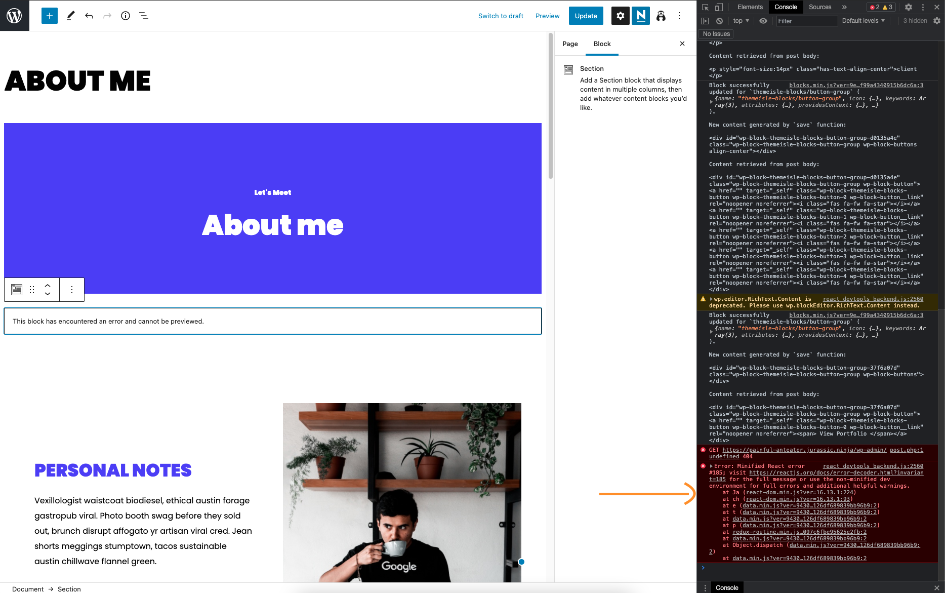 Section Block Background Image - encountered an error and can't be previewed. · Issue #710 ...