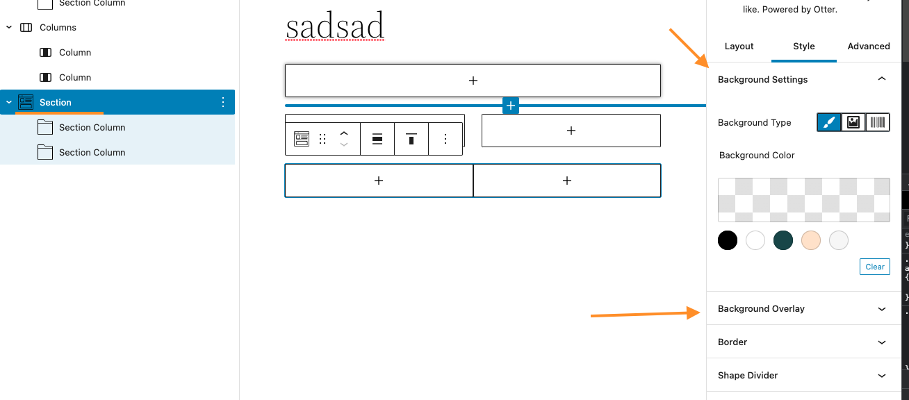 Add Color & Overlay to Otter's section Columns · Issue #1239 · Codeinwp/otter-blocks · GitHub