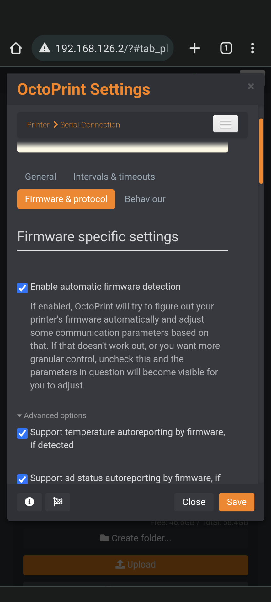 Firmware & Protocol settings do not save · Issue #4735 · OctoPrint/OctoPrint · GitHub