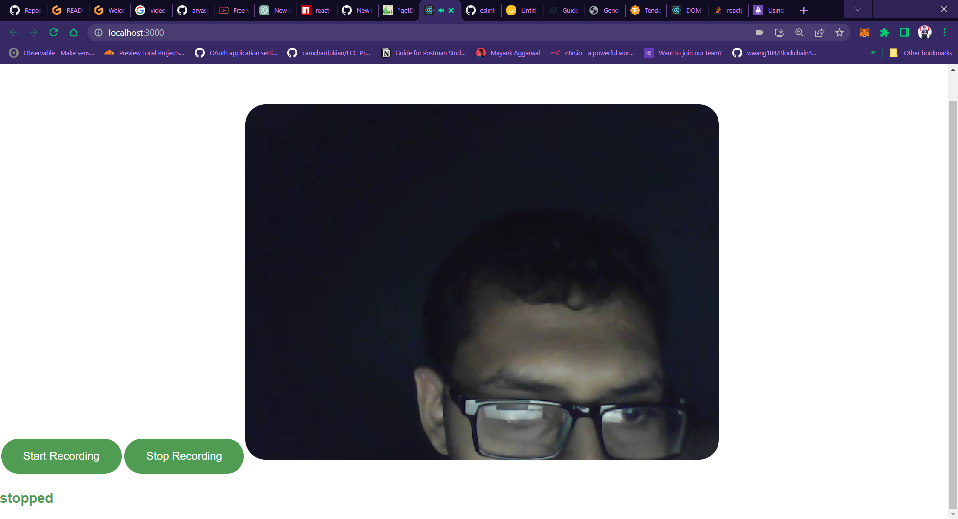 Start Play Button Doesn T Show Video On Screen While Recoding · Issue 126 · Deltacircuit React