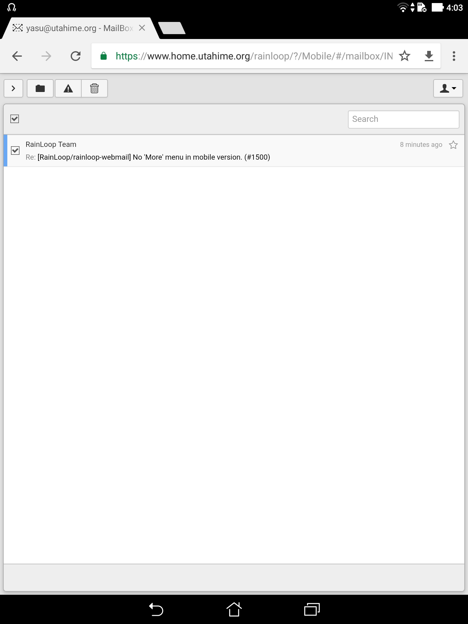 No 'More' menu in mobile version. · Issue #1500 · RainLoop/rainloop-webmail · GitHub