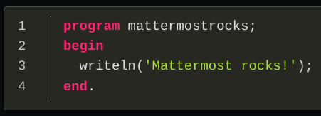 Code formatting has support for `delphi`, but not `pascal` and `pas` for `pascal` · Issue #21711 ...