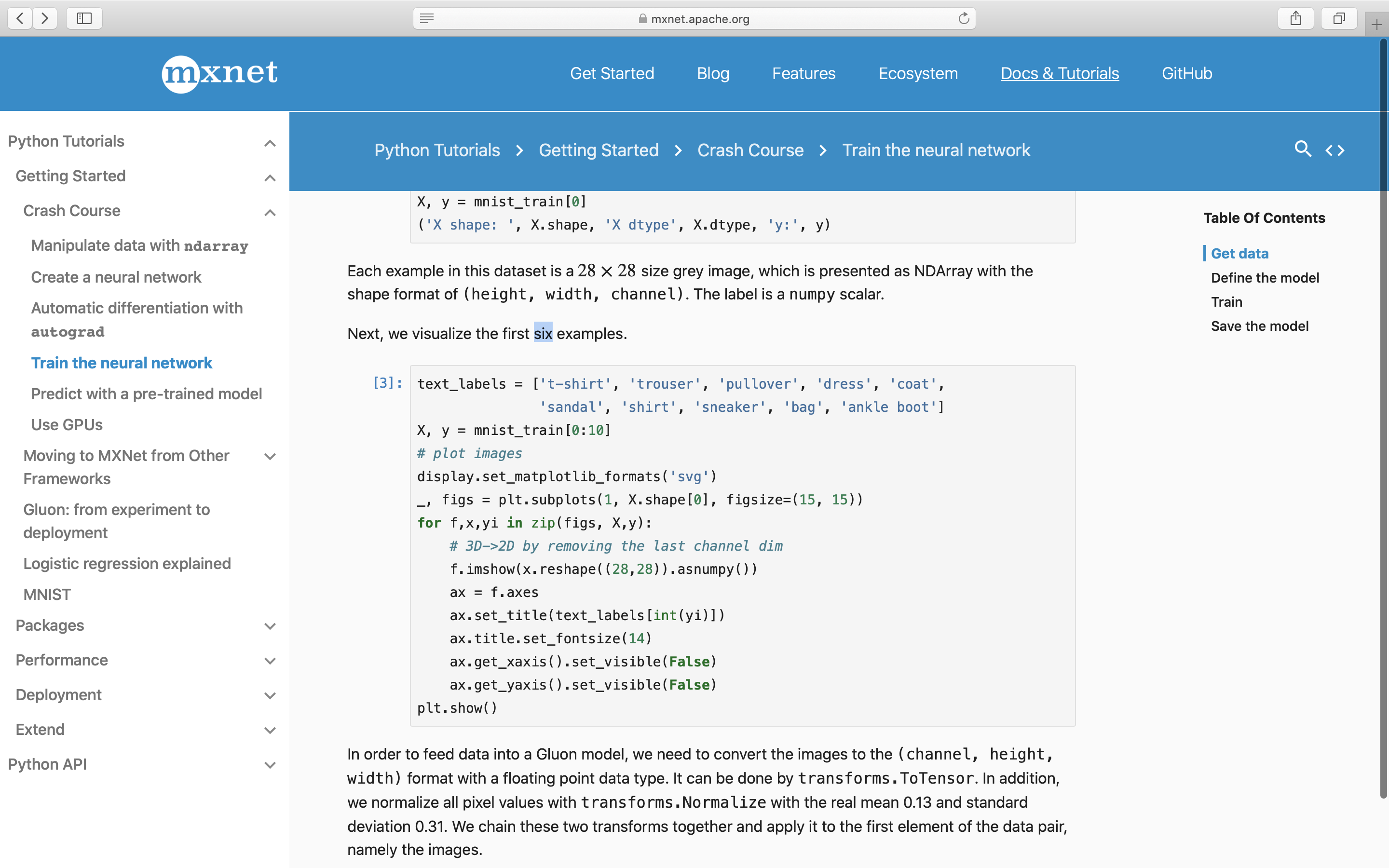 Typo on tutorial website · Issue #18007 · apache/mxnet · GitHub