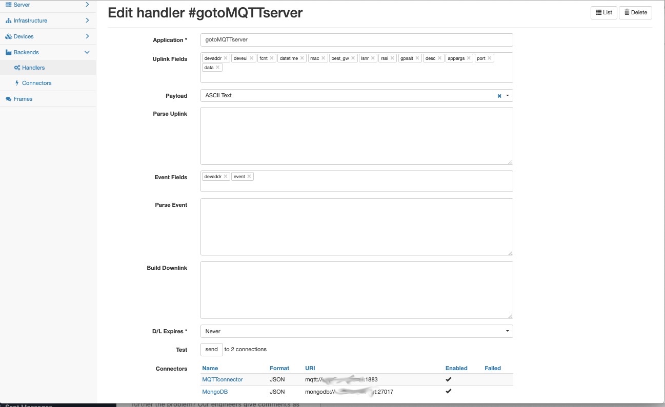unable to post to MongoDB using Conenctor · Issue #431 · gotthardp/lorawan-server · GitHub