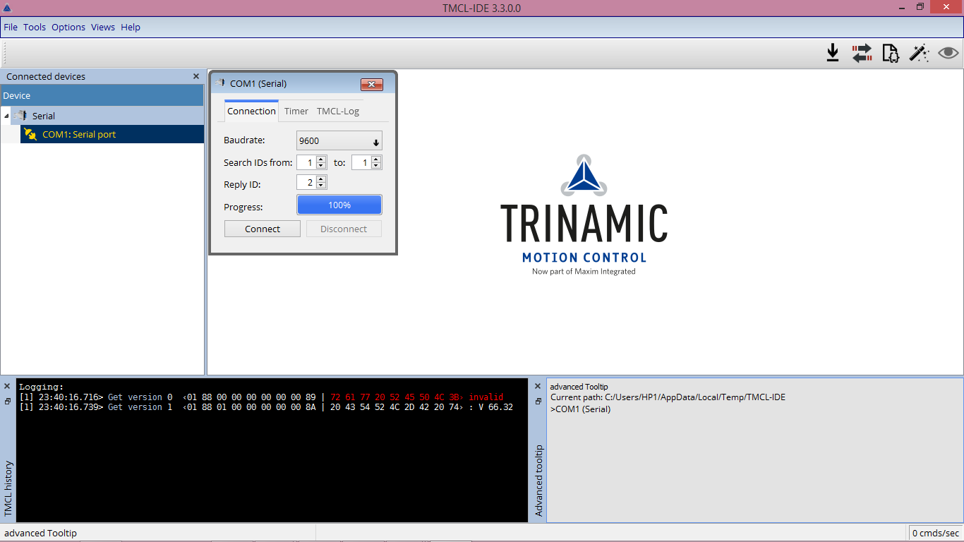 TMCM-0960-MotionPy initialization error for TMCL-IDE · Issue #2 · analogdevicesinc ...