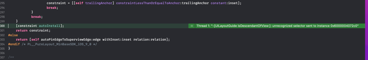 NSException - UILayoutGuide isDescendantOfView: · Issue #262 · PureLayout/PureLayout · GitHub