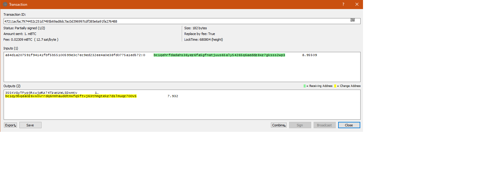 Please help with a problem regarding cosigning multisig transactions · Issue #7252 · spesmilo ...
