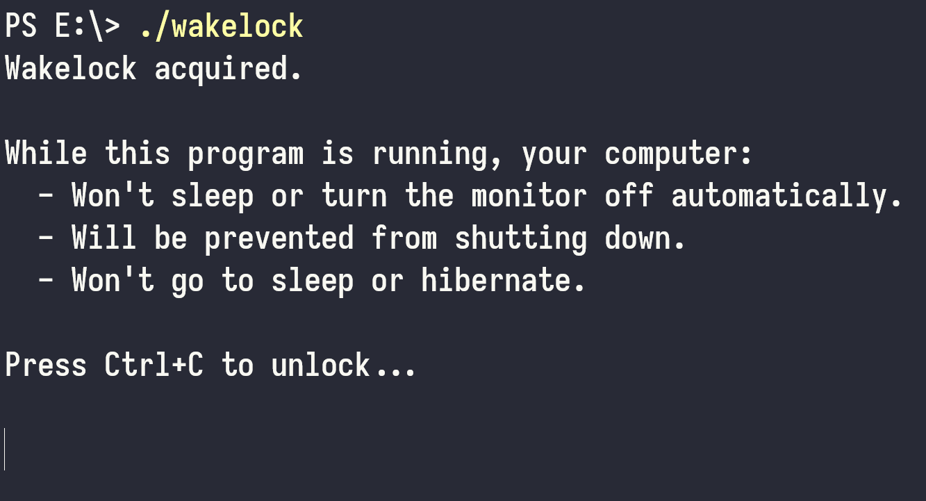 GitHub - ipid/wakelock-for-windows: Prevent PC from sleeping, hibernating or turning screen off