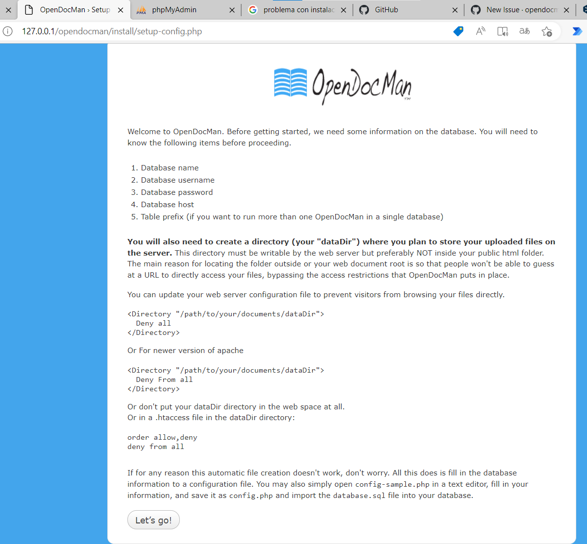 installation problem · Issue #334 · opendocman/opendocman · GitHub