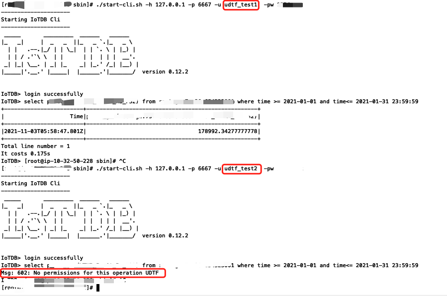 [v0 12 2]用户与角色udf权限赋予无法正确生效，查询报错 Msg 602 No Permissions For This Operation Udtf · Issue 4308